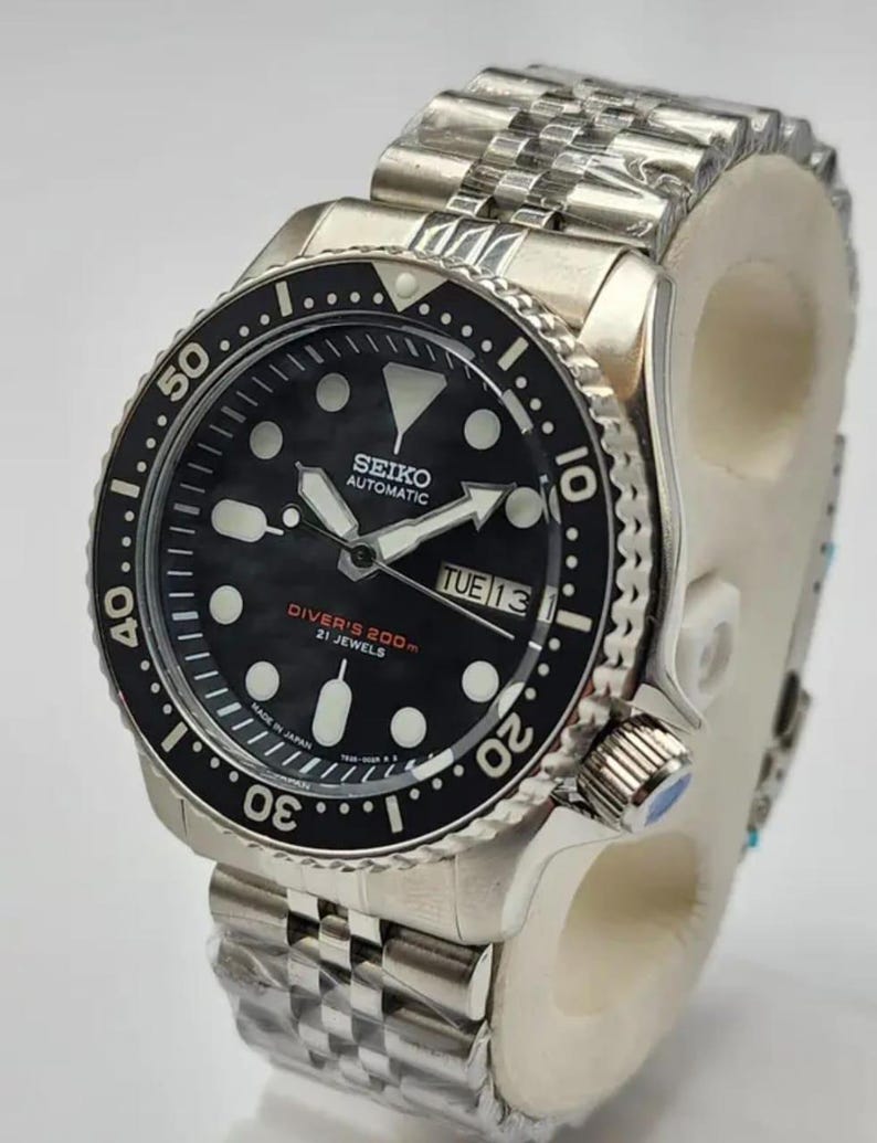 Seiko Diver Automatic Watch Black Dial Sport Mechanical Men’s ...