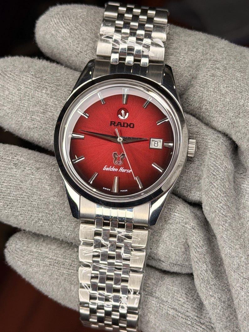 Rado Golden Horse Red Dial Automatic Watch | Swiss Made Vintage Style ...