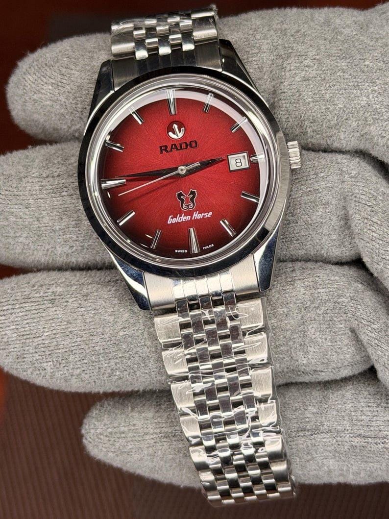 Rado Golden Horse Red Dial Automatic Watch | Swiss Made Vintage Style ...