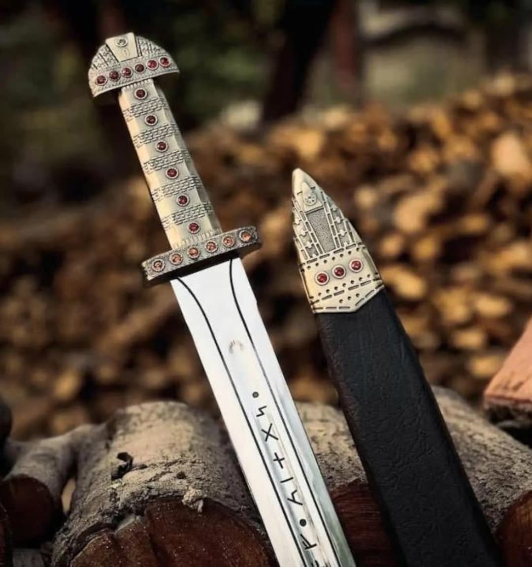 Real Medieval Viking Stainless Steel Handmade Sword With Leather ...
