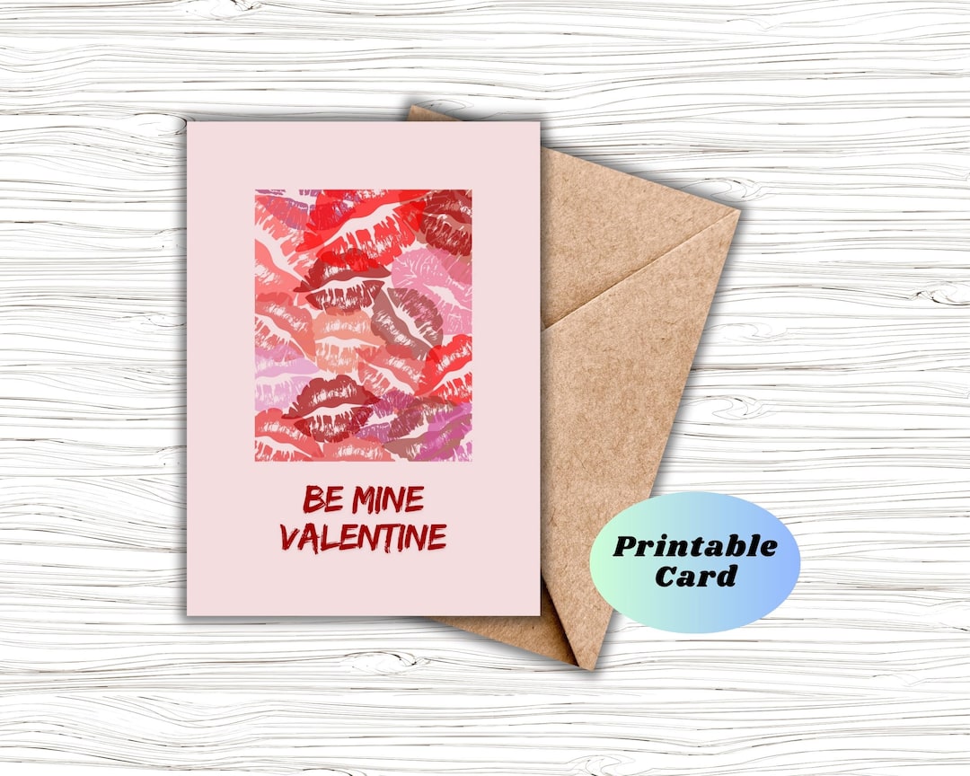 Digital Valentines Day Card Printable Cute Foldable Card - Etsy