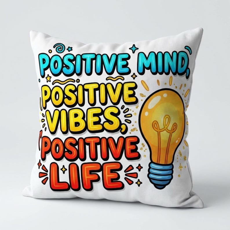 Motivational Typography Design | Positive Mind Vibes Life (digital ...