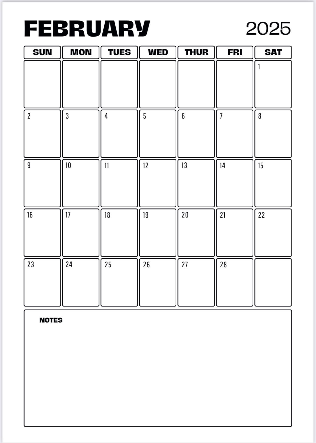 Simple 2025 Calendar - Etsy