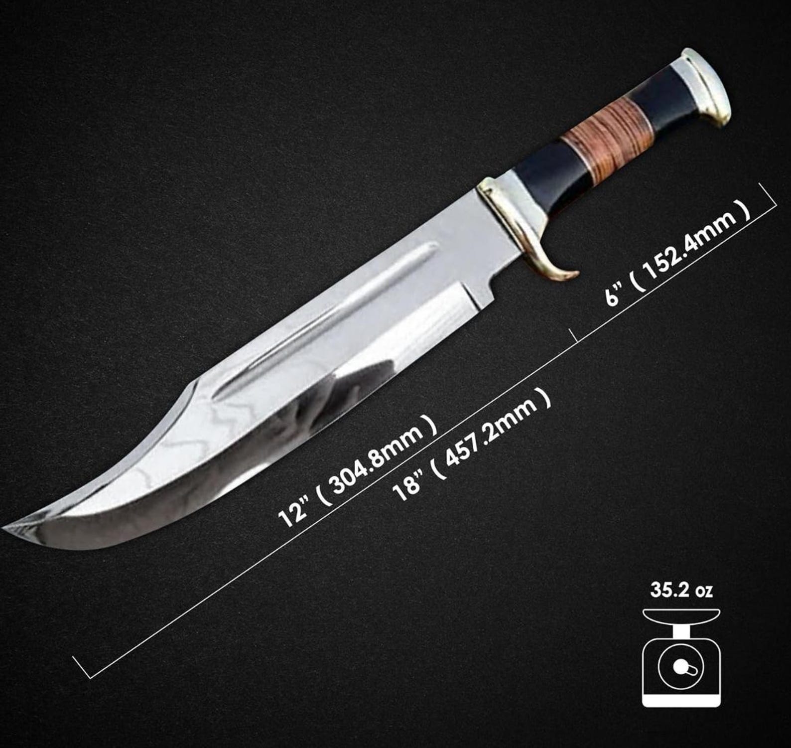 Crocodile Hunter Dundee Bowie Knife Custom Handmade, Stainless Steel ...