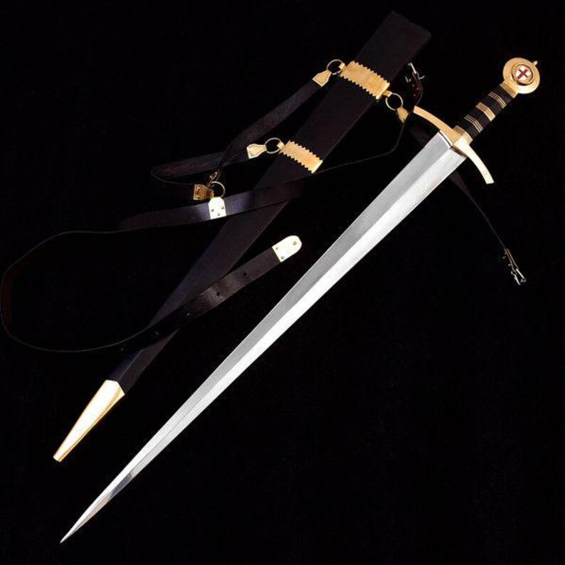 Authentic Handcrafted Templar Sword Historical Crusader Long Sword ...