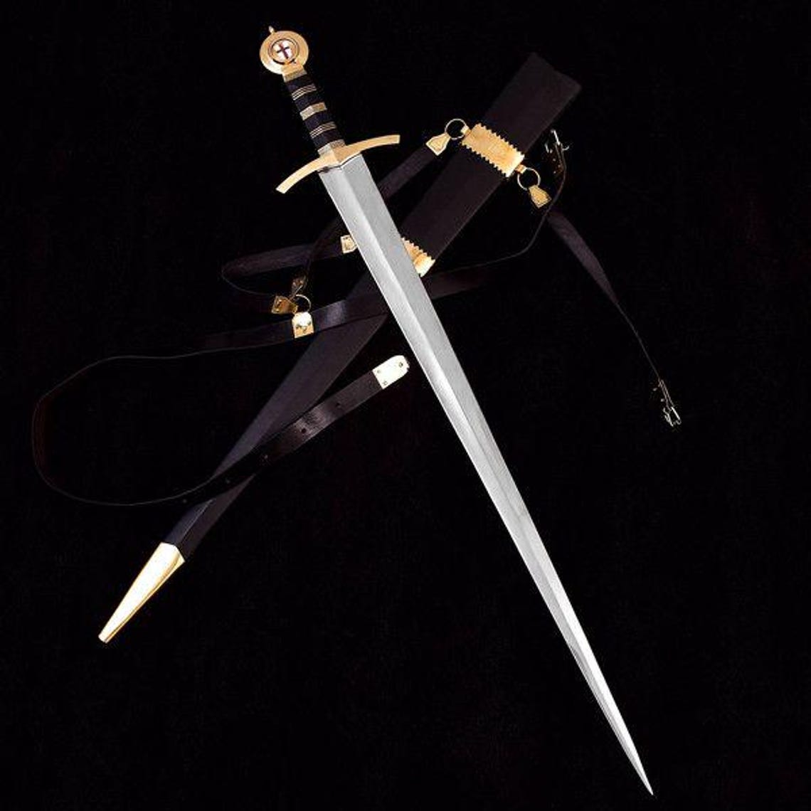 Authentic Handcrafted Templar Sword Historical Crusader Long Sword ...