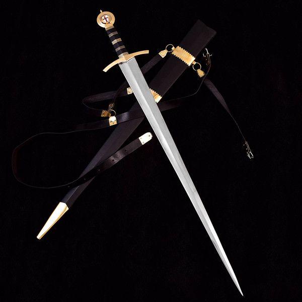 Authentic Handcrafted Templar Sword Historical Crusader Long Sword ...