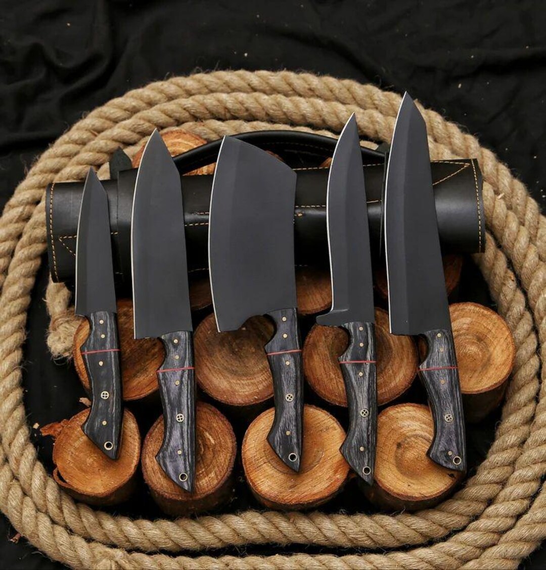 Kitchen Knife Set/chef Knife Set Handmade Carbon Steel Knives Comes ...