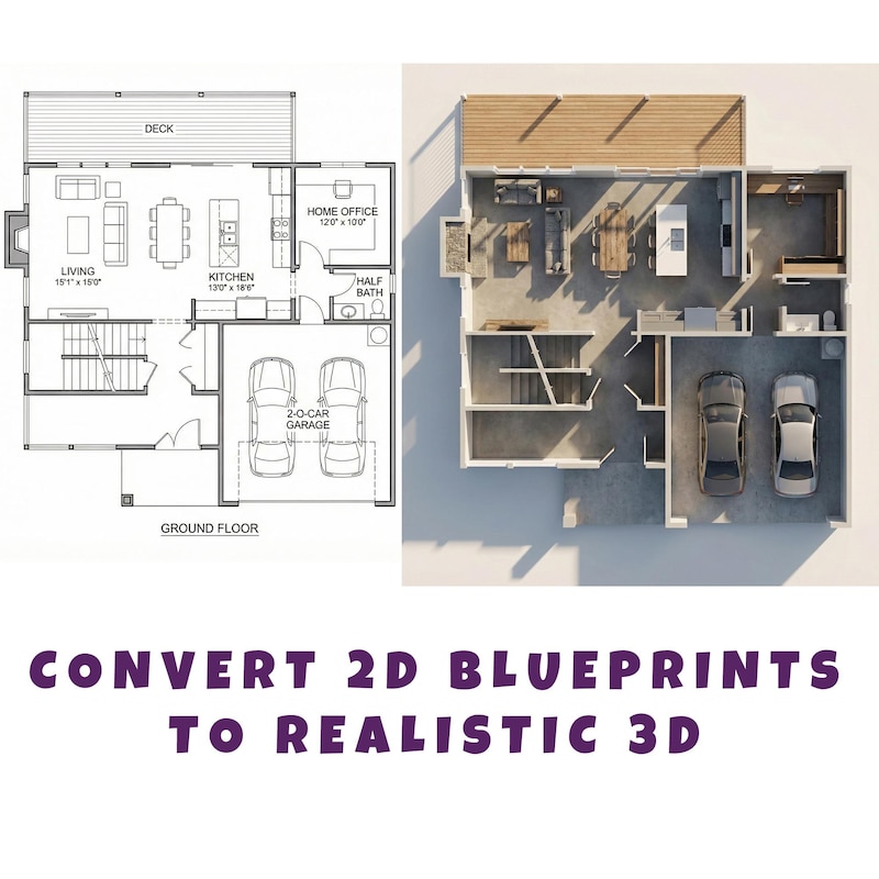 Rendering and Floor Plan - Etsy
