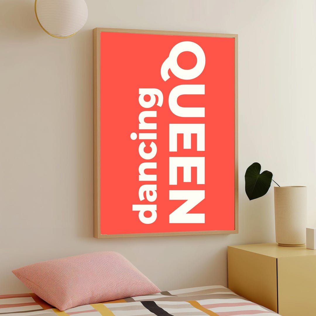 Dancing Queen Poster Print - Slogan Poster - Dancing Lover Gift - Abba ...