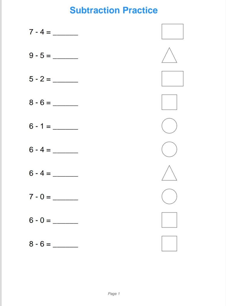 Mathematics Problems Solving Practice for Children. - Etsy