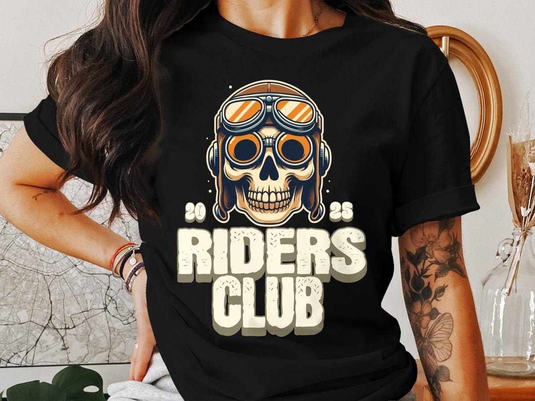 Skull Biker Graphic, Riders Club PNG, Cool Tshirt Design, Motorcycle ...