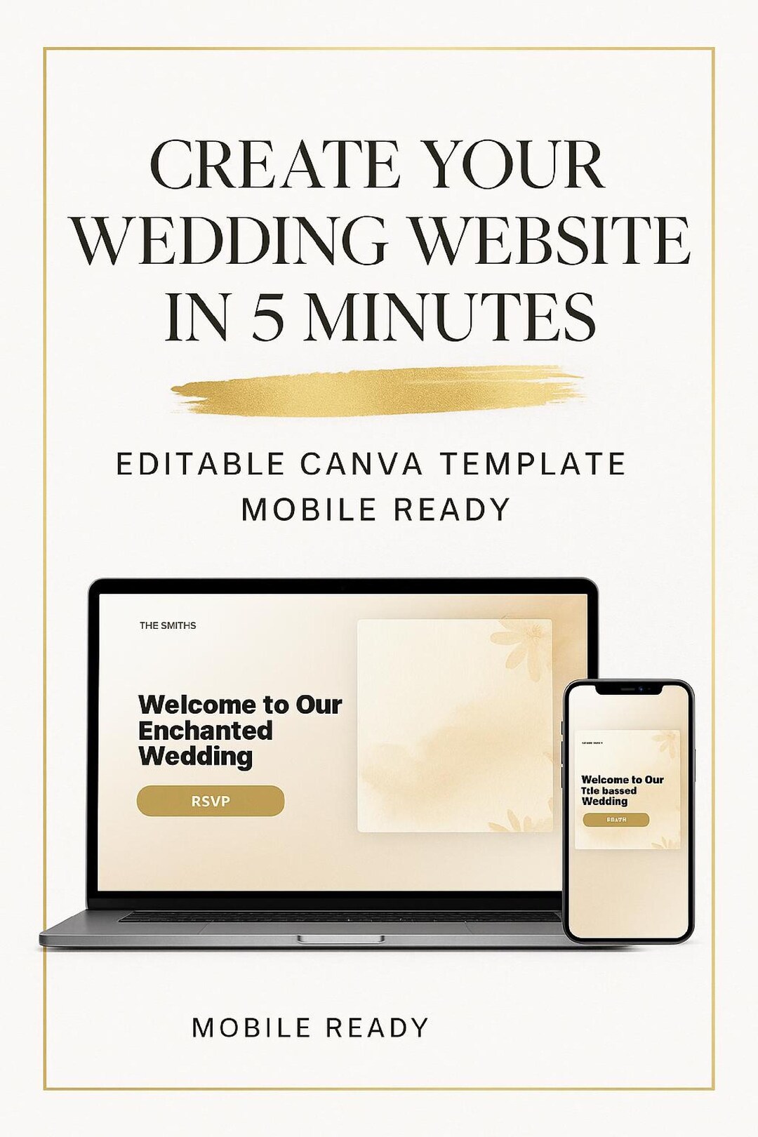 Editable Canva Wedding Website Template | Mobile RSVP Page | Luxury ...