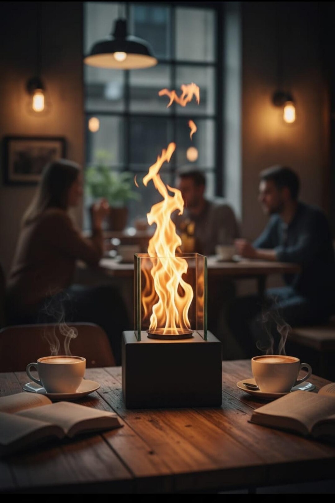 Tabletop Black Fireplace, Fire Pit, Smokeless, Odorless Portable ...