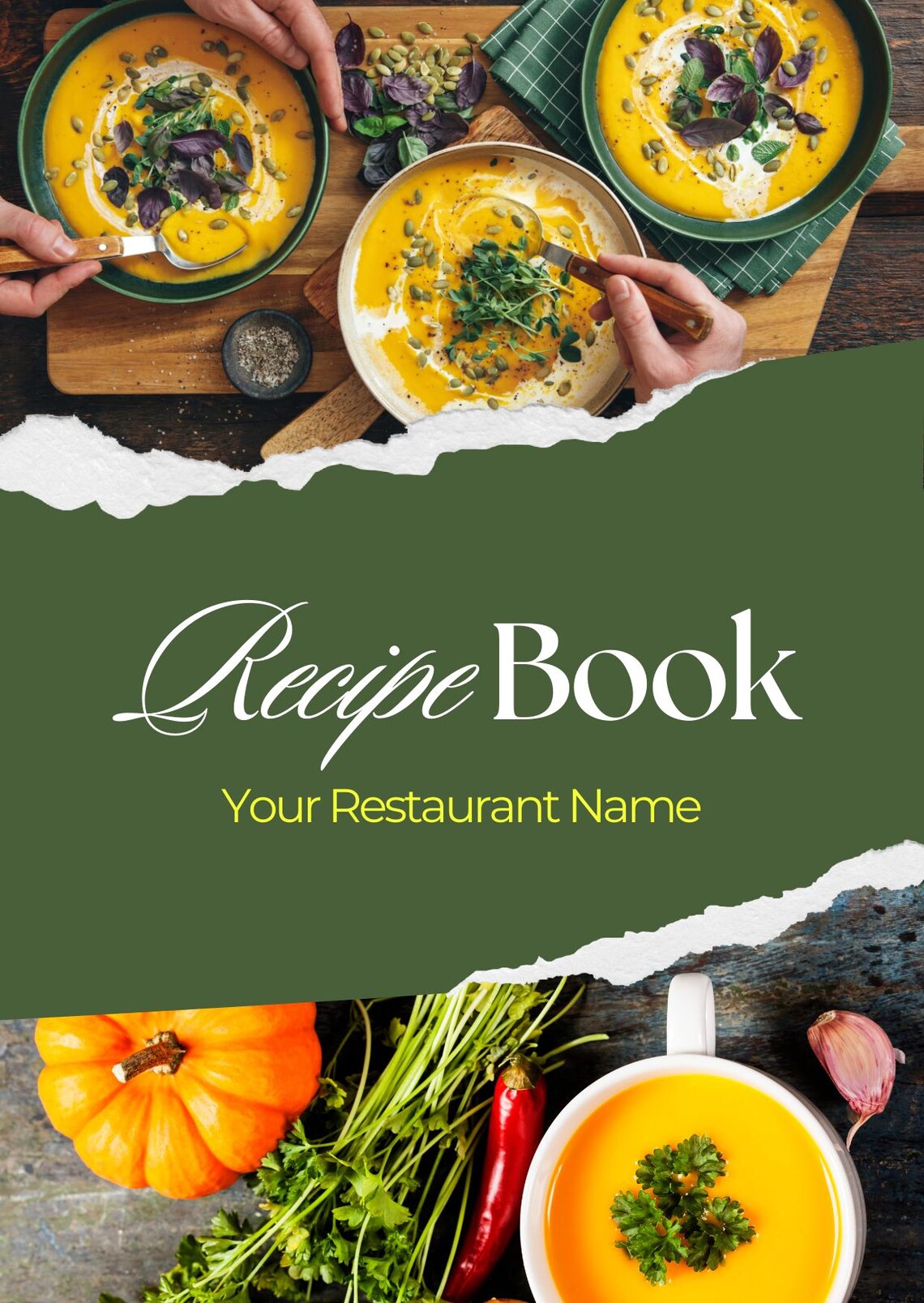 Two Design Recipe Cards A4 Size | Customize Restaurant Recipe Book ...