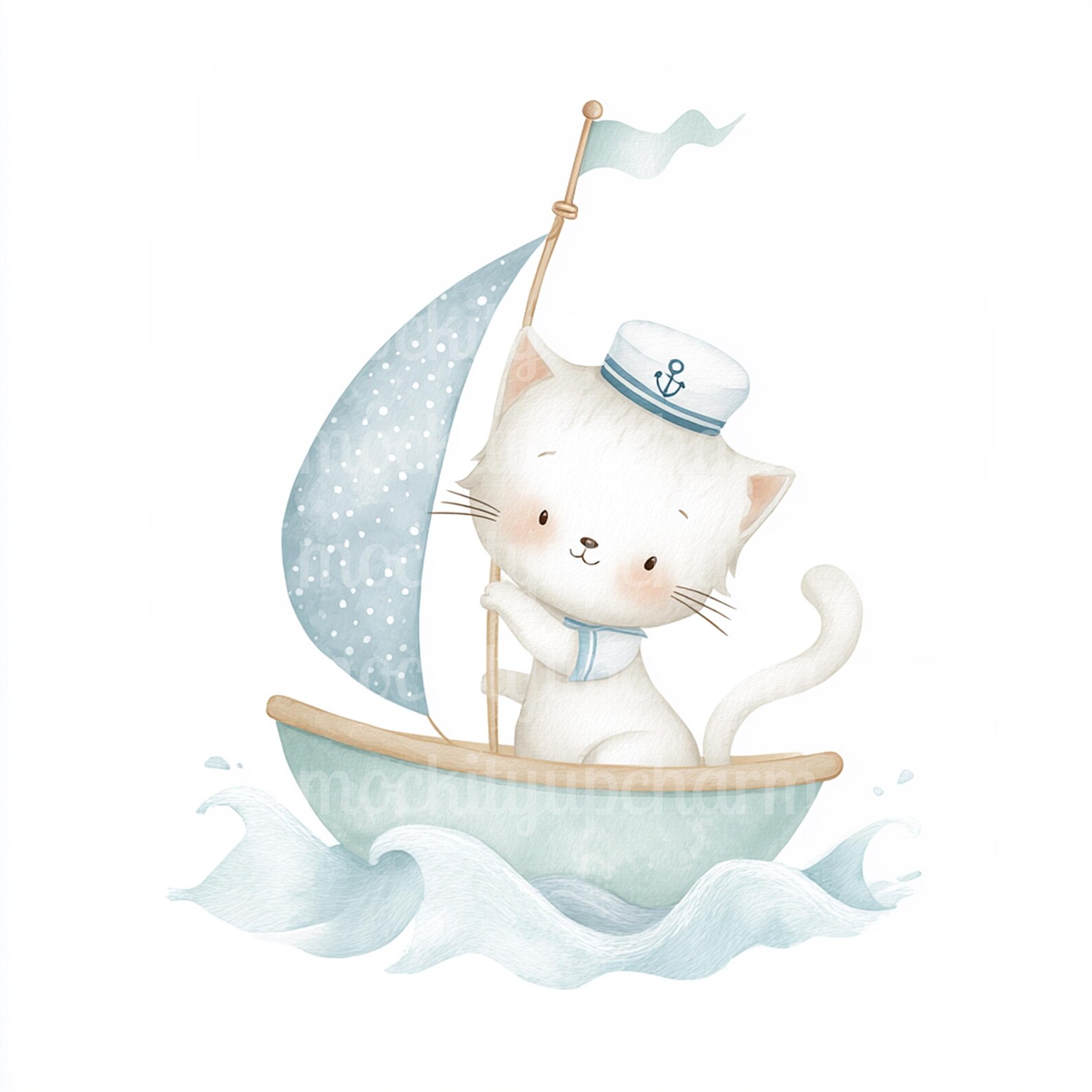 10 Sailing Cute Animals Clipart, Nursery High Quality Jpgs, Printable ...