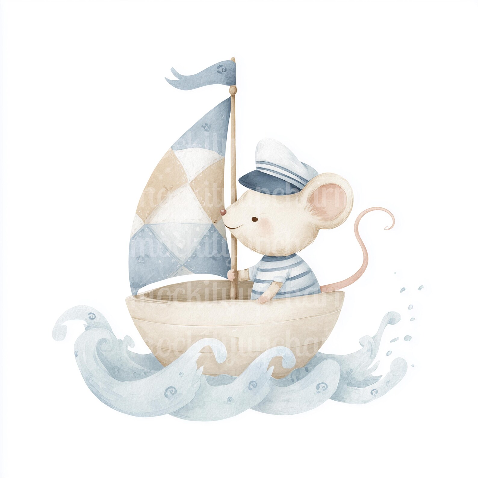 10 Sailing Cute Animals Clipart, Nursery High Quality Jpgs, Printable ...