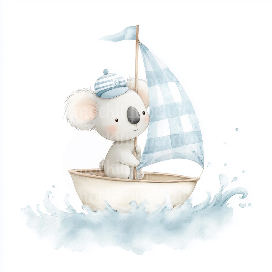 10 Sailing Cute Animals Clipart, Nursery High Quality Jpgs, Printable ...