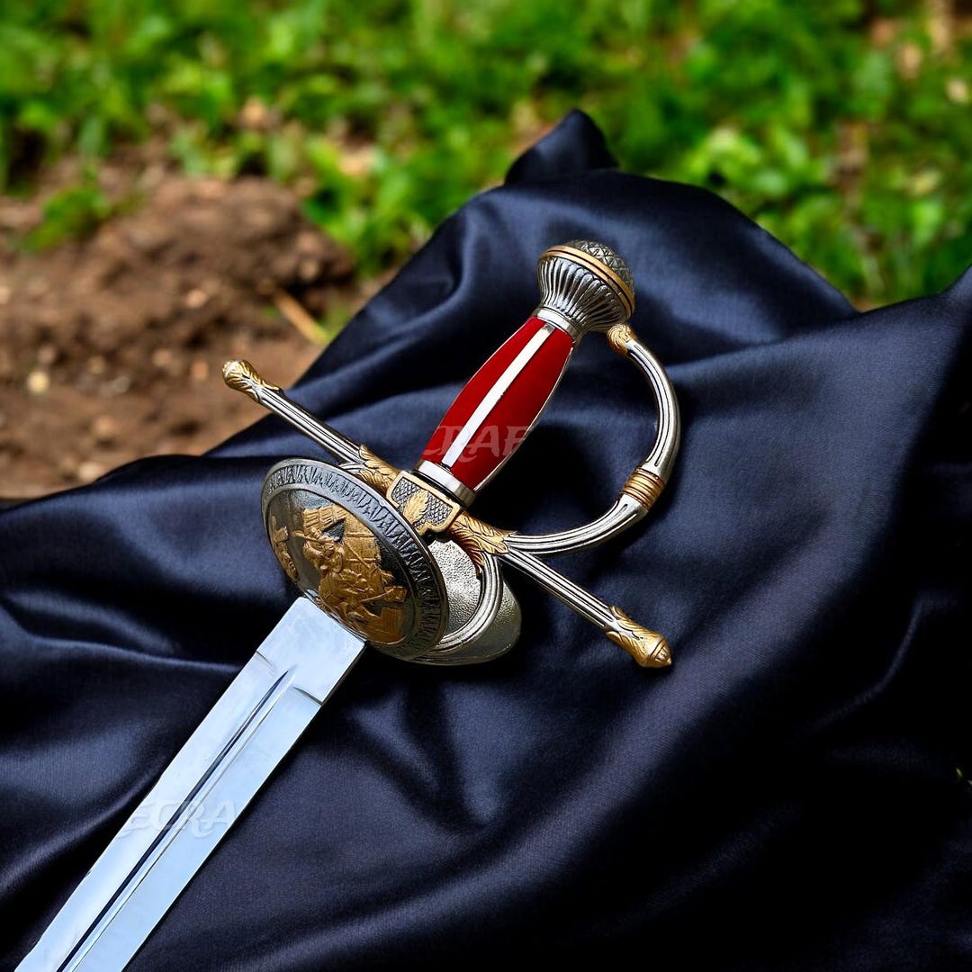 Double-headed Stainless Steel Sword With Engraved Rapier Hilt ...
