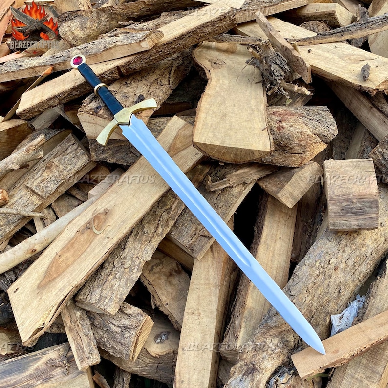 Handmade Goldryn Sword | Throne of Glass Replica | Ruby Inlay Medieval ...