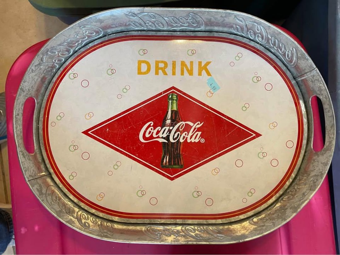 Coca Cola Galvinized Drinking Tray 16 Wide - Etsy