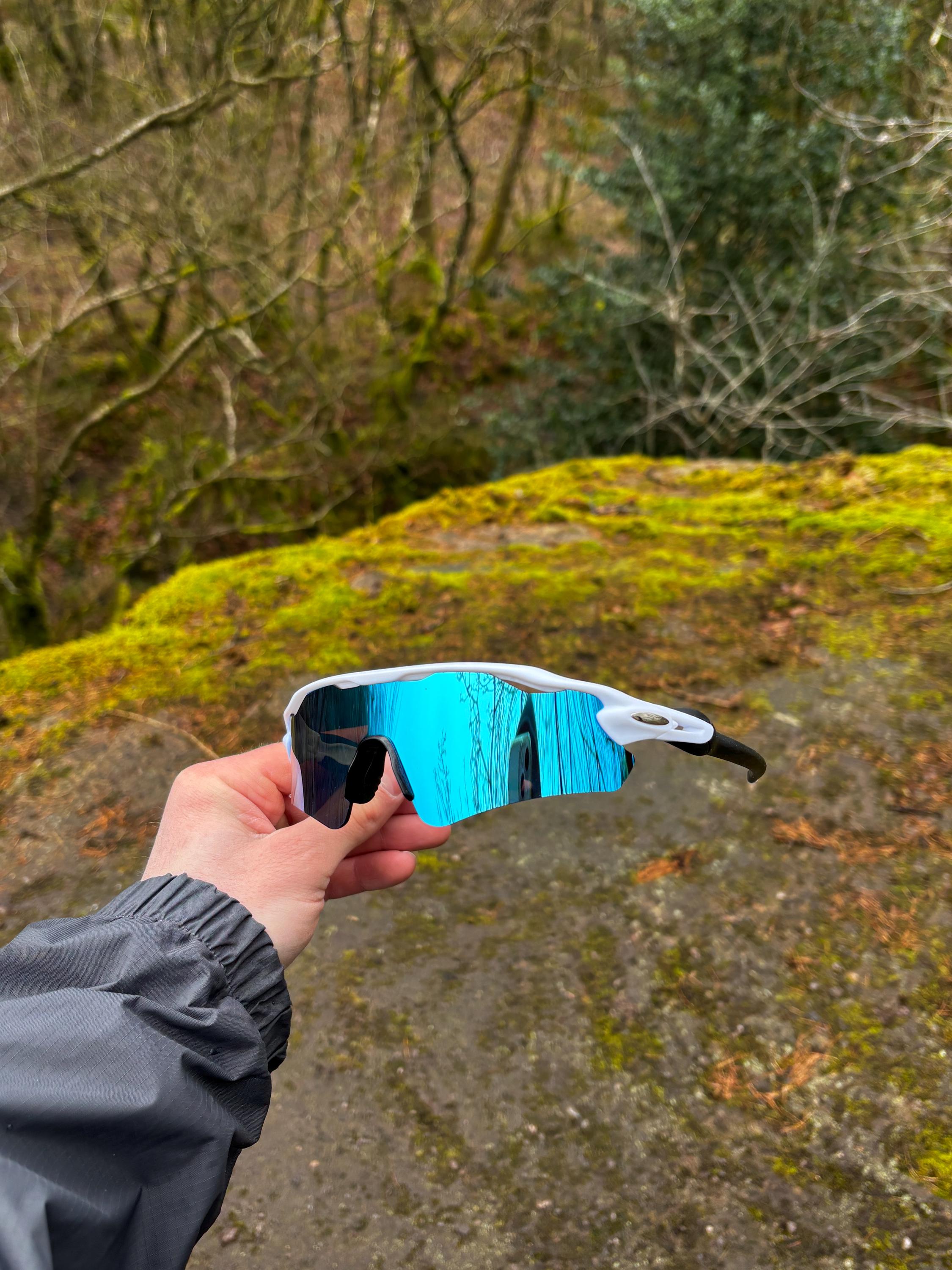 White & Blue Sports Sunglasses - EV Radar Style, Radar Path Style UV400 ...