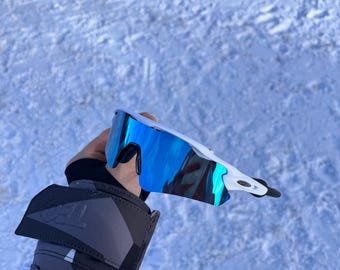 White & Blue Sports Sunglasses - EV Radar Style, Radar Path Style UV400 ...