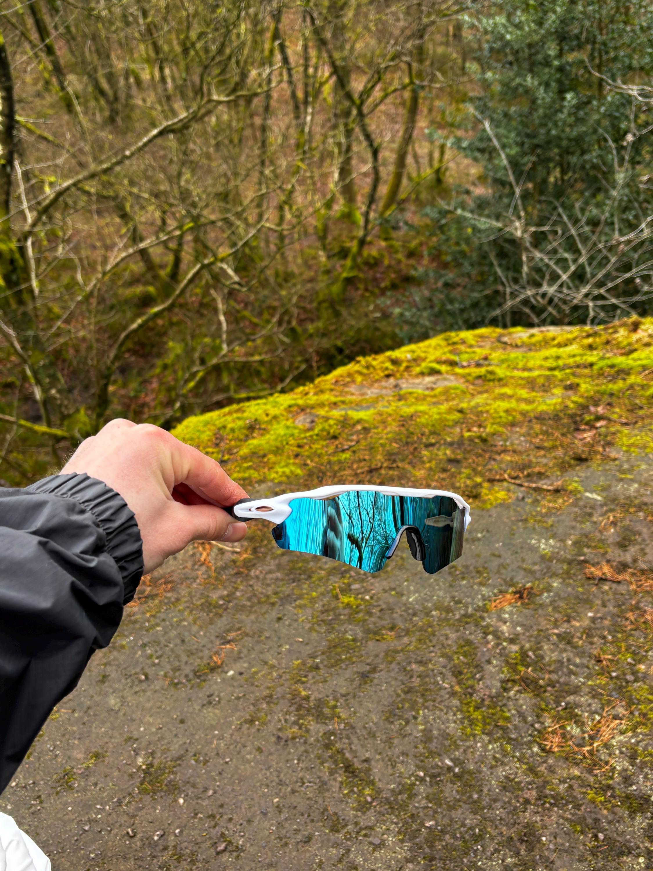 White & Blue Sports Sunglasses - EV Radar Style, Radar Path Style UV400 ...