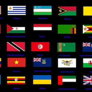 25 Country Flags Clipart | World Flags Bundle (digital Download) - Etsy
