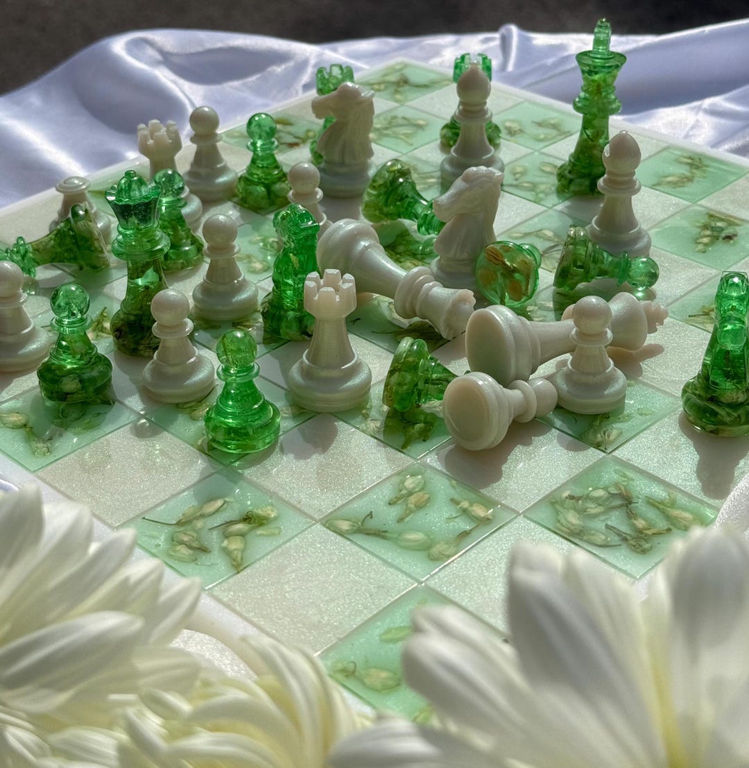 Flower Chess Set: Resin Set With Floral Design for Unique Home Decor - Etsy