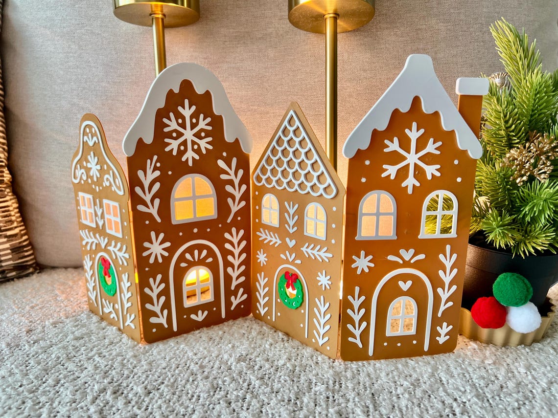 Christmas Gingerbread Village 3D Print Files (4pcs) - Etsy