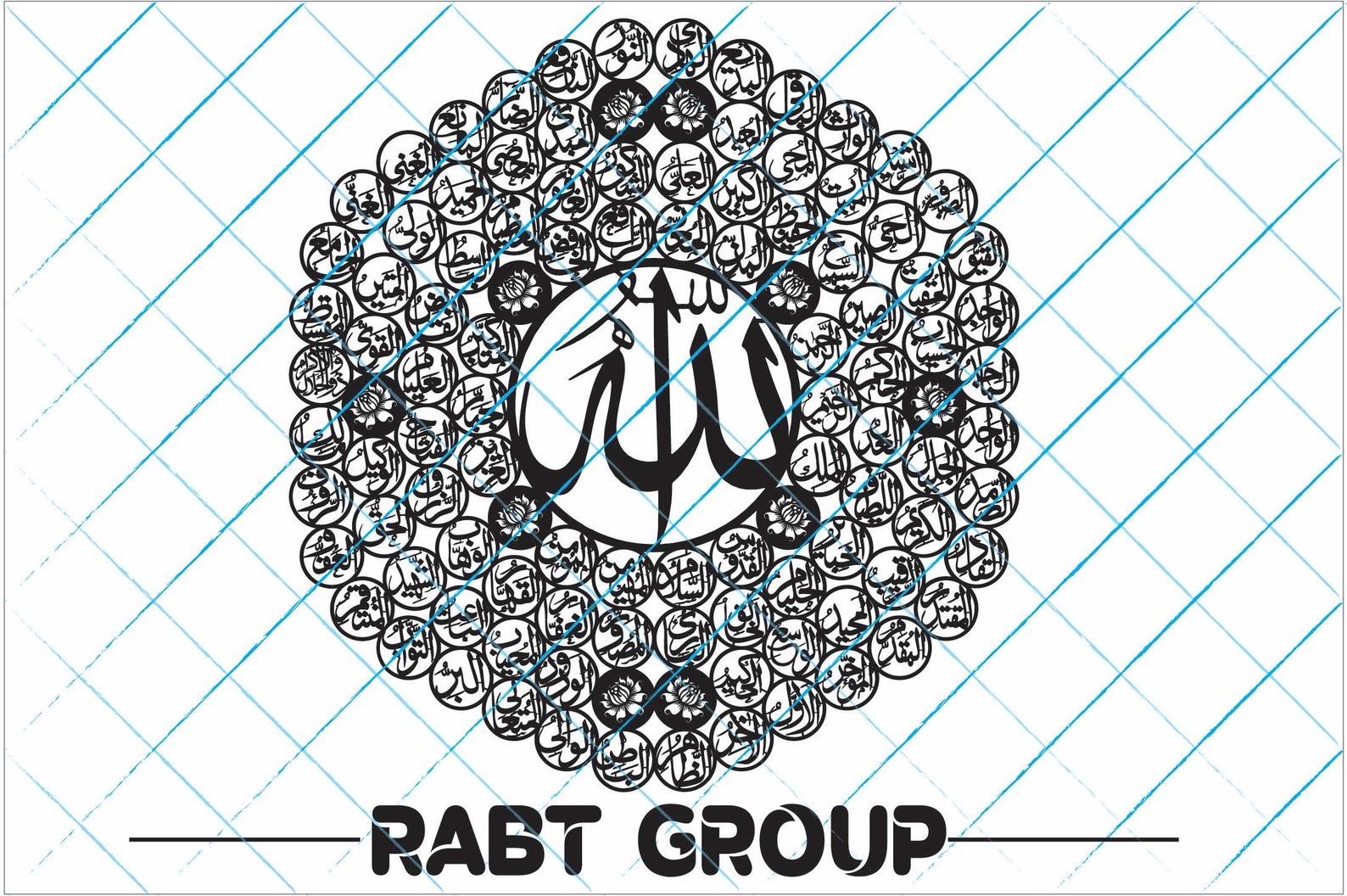 99 Names of Allah Hexagon Shape DXF File for CNC Cutting - Etsy