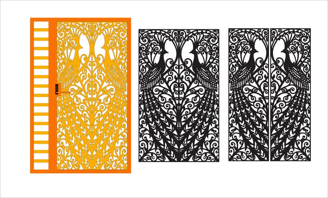 Peacock Decorative Jali Design for Doors & Windows CNC Laser Cutting ...