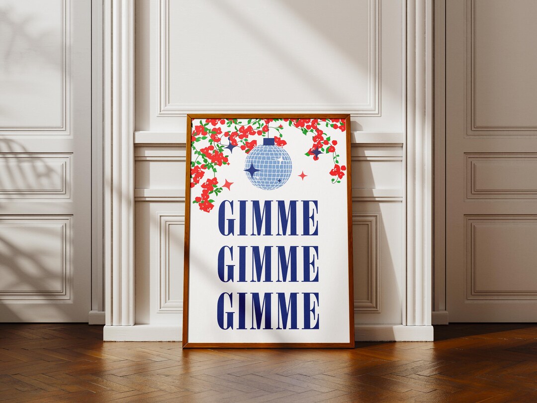Gimme Gimme Print - Living Room Poster - Trendy Movie Art - Cute ...
