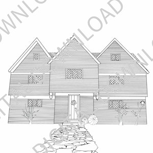Salem Witch House Coloring Page - Etsy