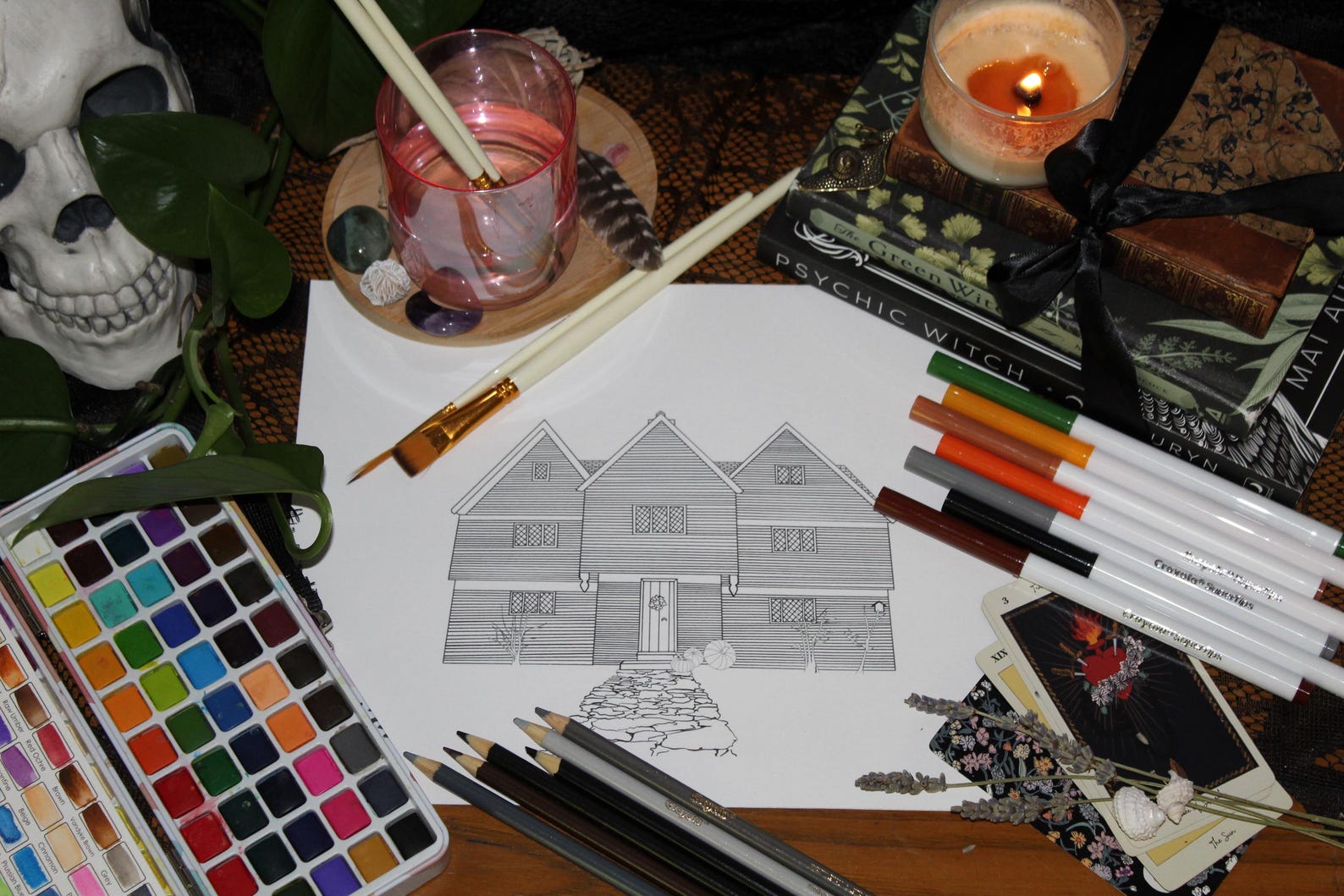 Salem Witch House- Coloring Page - Etsy
