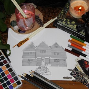 Salem Witch House- Coloring Page - Etsy