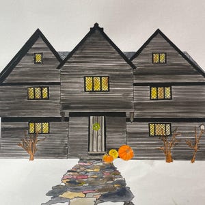 Salem Witch House- Coloring Page - Etsy