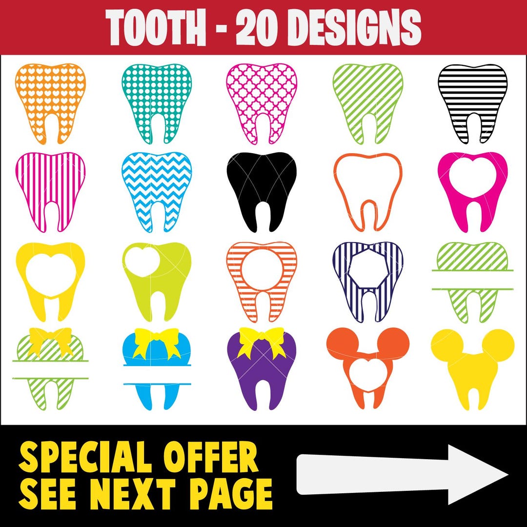 20 Tooth Designs Digital PNG - SVG - Etsy