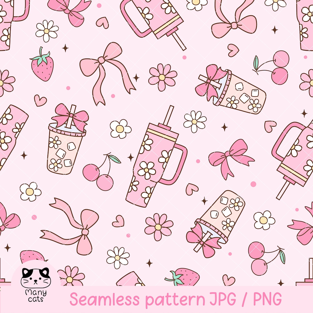 Girly Pink Seamless Pattern Soft Girl Pattern Coquette Girl Repeating ...