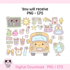 Pastel School Clipart Girly Teacher Png Back to School Png Education ...