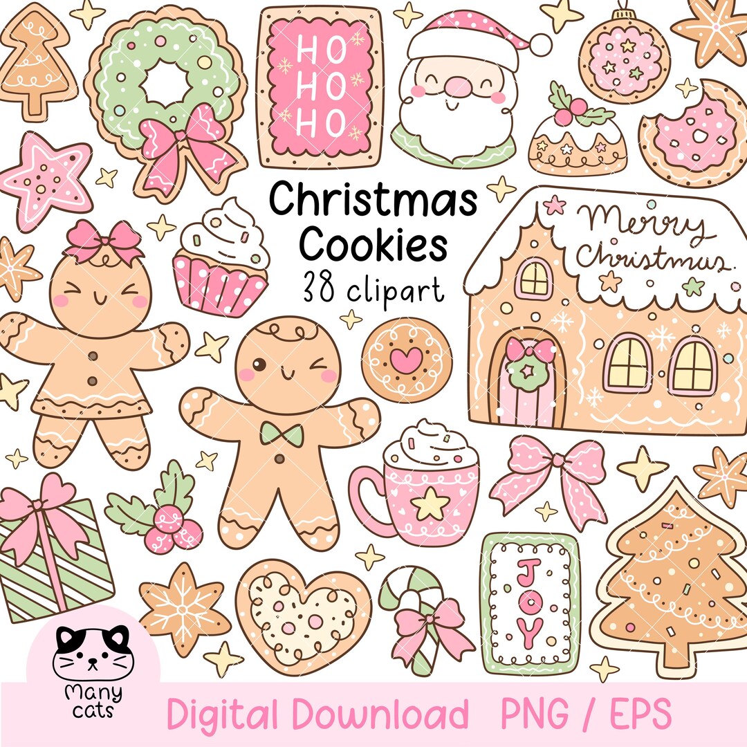 Doodle Christmas Cookies Clipart Christmas Gingerbread Png Christmas ...