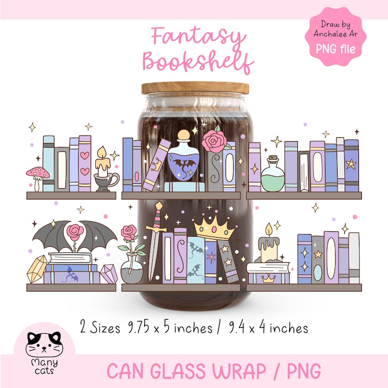 Fantasy Book Cup Wrap - Etsy