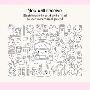 School Flower Digital Stamp Doodle Back to School Stamp Positive Vibe ...