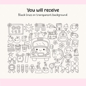 School Flower Digital Stamp Doodle Back to School Stamp Positive Vibe ...