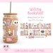 Witch Bookshelf 16oz Libbey Glass Can Wrap Png Pastel Bookish Glass Can ...