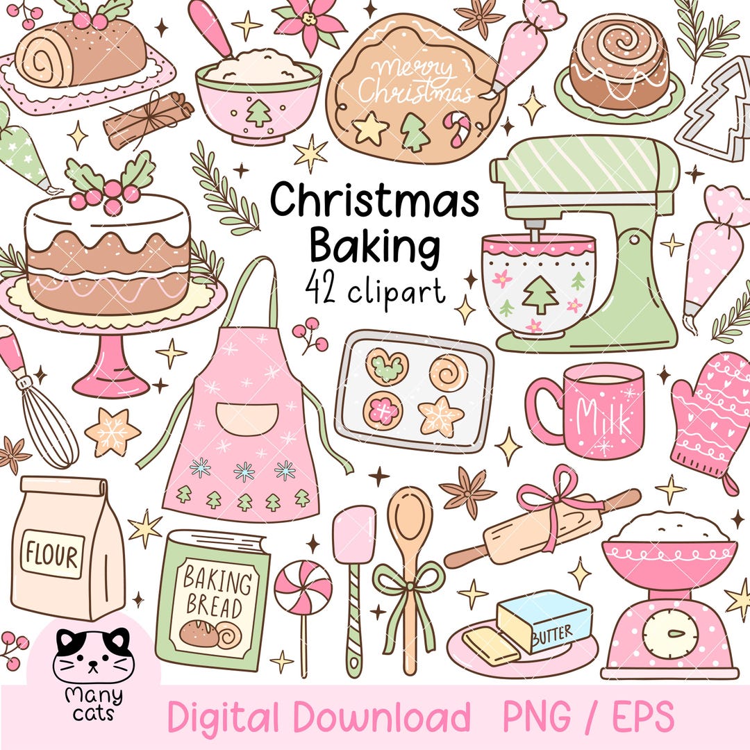 Christmas Baking Clipart, Christmas Cookies Clipart, Christmas ...