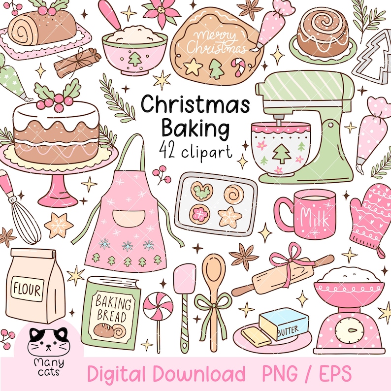 Christmas Baking Clipart, Christmas Cookies Clipart, Christmas ...
