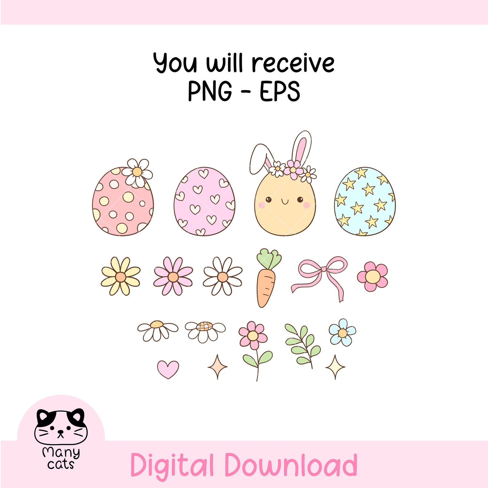 Pastel Groovy Easter Eggs Clipart Coquette Eggs Png Spring Png Retro ...