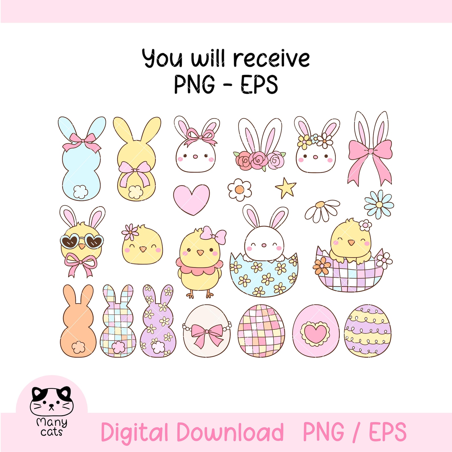 Retro Groovy Easter Clipart Hippie Clipart Spring Garden Clipart Pastel ...